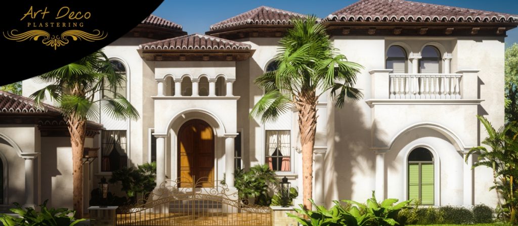 Smooth Finish, Score Lines & Stucco Siding - Art Deco Plastering